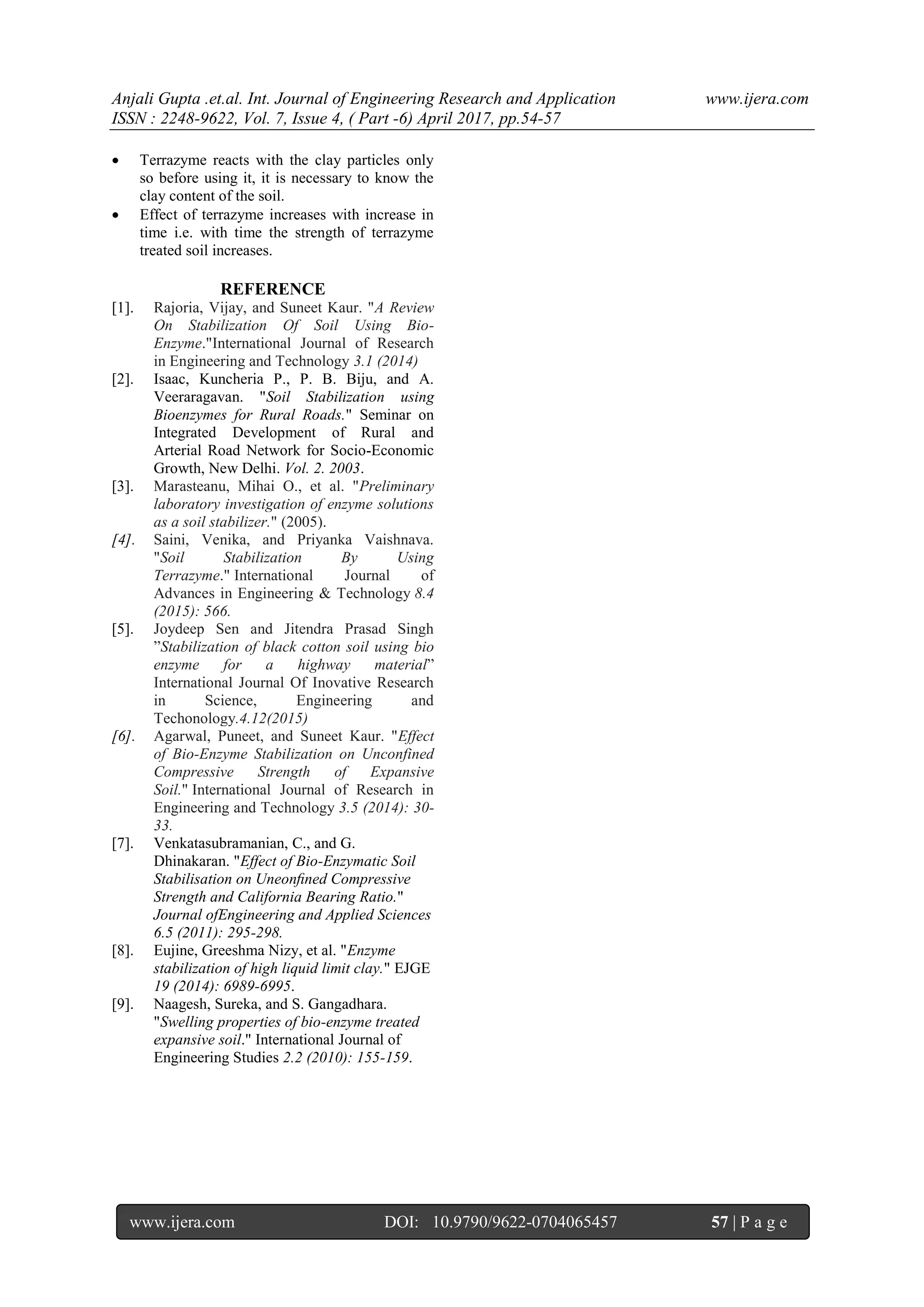 Review Paper on Soil Stabilization by Terrazyme | PDF