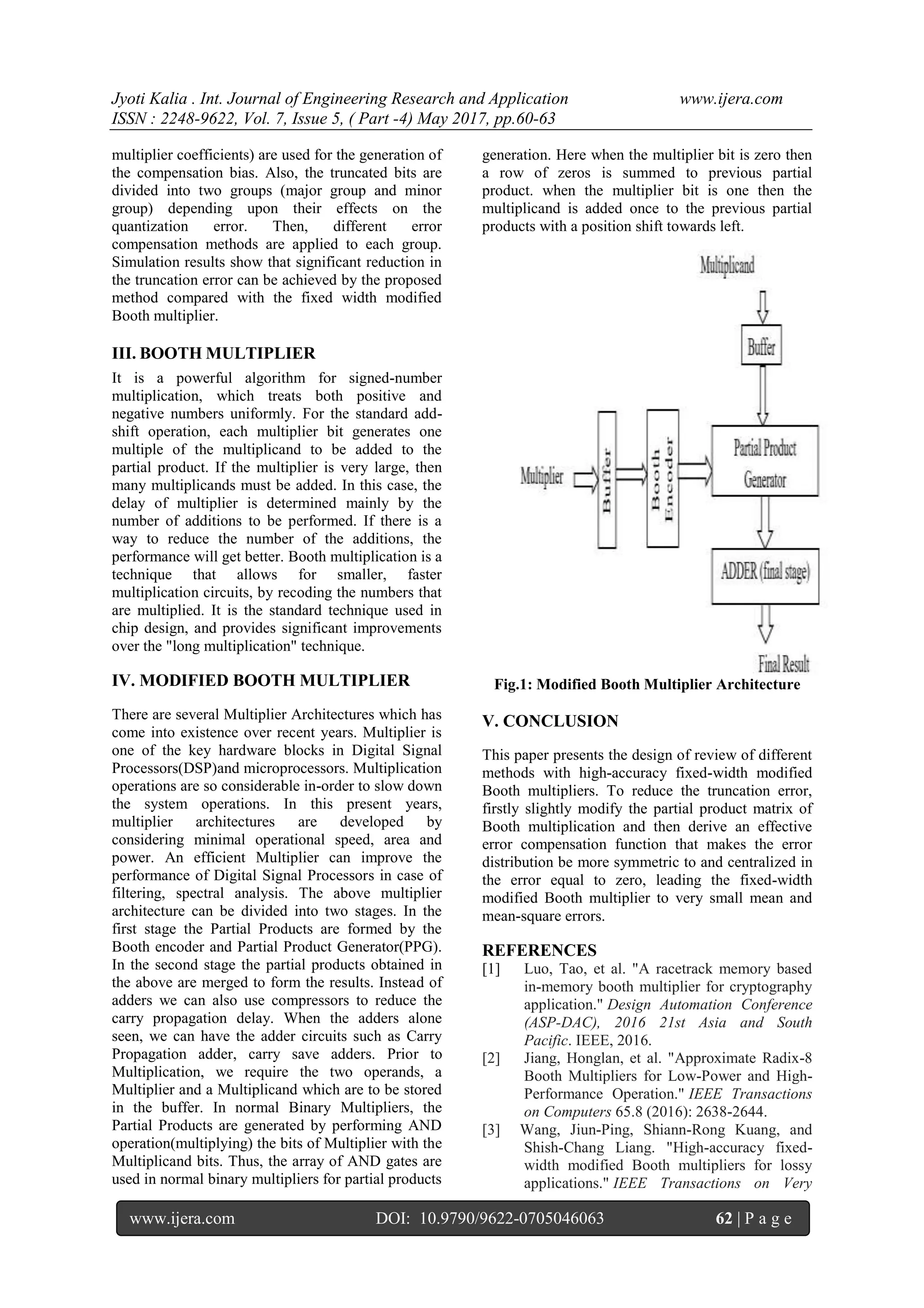 A Review of Different Methods for Booth Multiplier | PDF