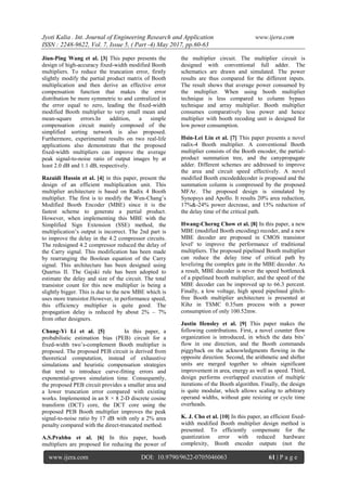 A Review of Different Methods for Booth Multiplier | PDF