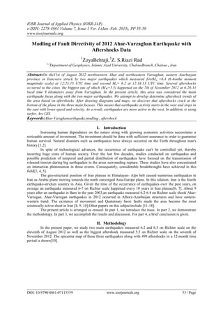 Modling of Fault Directivity of 2012 Ahar-Varzaghan Earthquake with ...