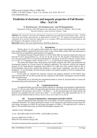 Prediction of electronic and magnetic properties of Full Heusler Alloy ...