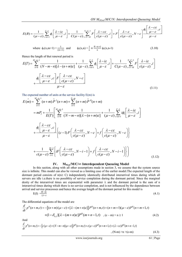 ON M(M,m)/M/C/N: Interdependent Queueing Model | PDF