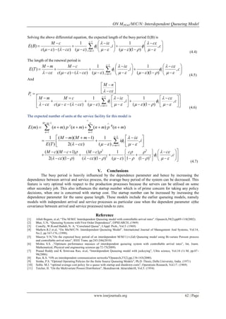 ON M(M,m)/M/C/N: Interdependent Queueing Model | PDF