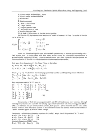 Modeling and Simulation of Bldc Motor for Aiding and Opposing Loads | PDF