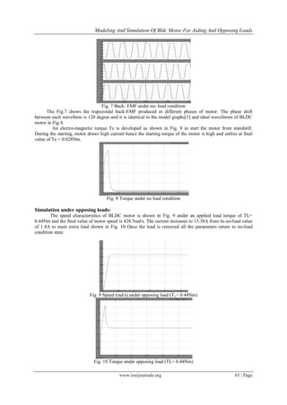 Modeling and Simulation of Bldc Motor for Aiding and Opposing Loads | PDF