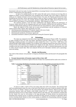 Job Performance and Job Satisfaction of Agricultural Extension Agents ...