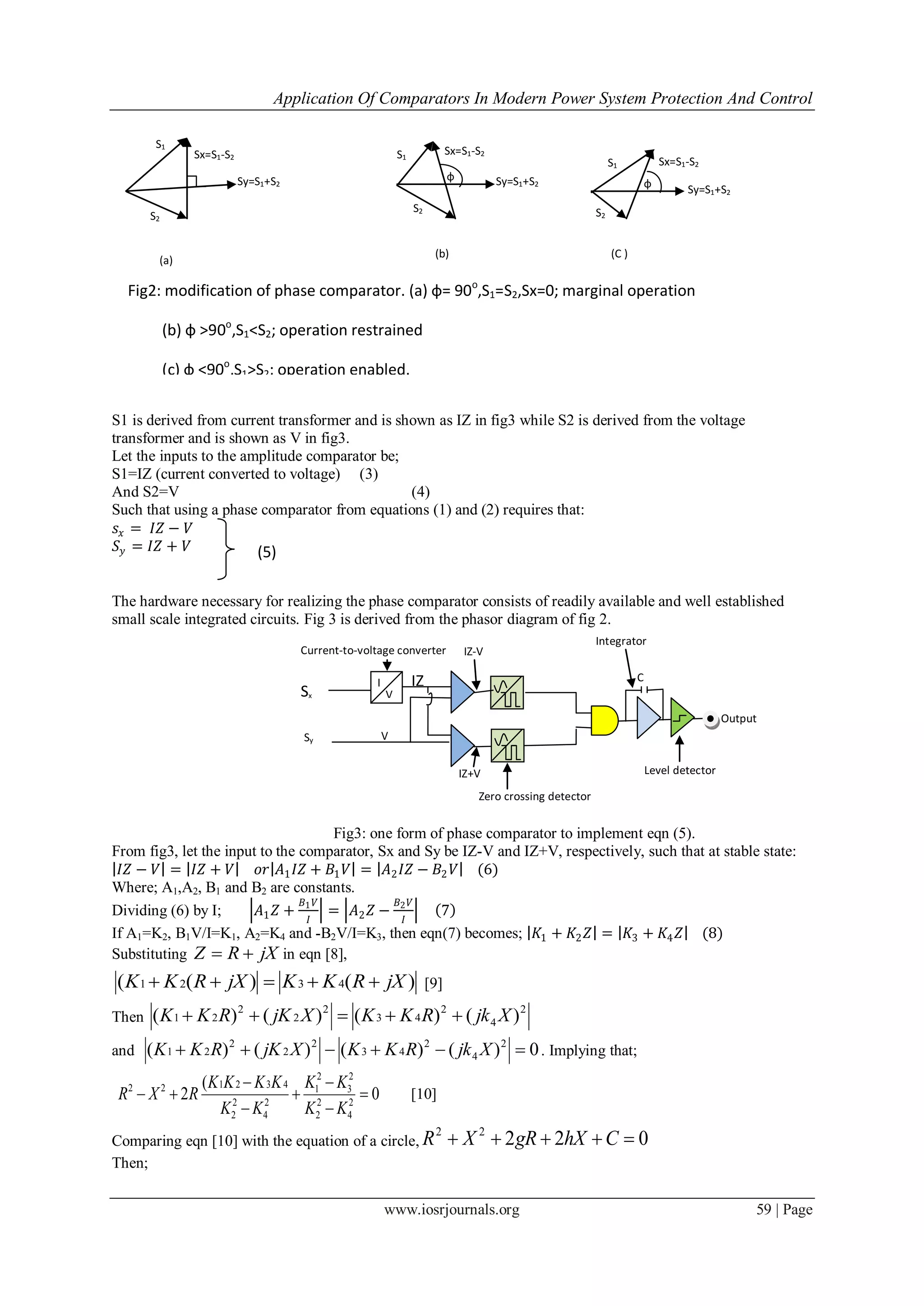 Application of Comparators in Modern Power System Protection and ...