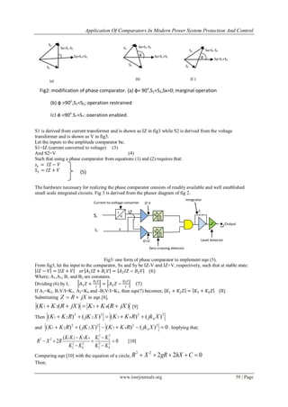 Application of Comparators in Modern Power System Protection and ...