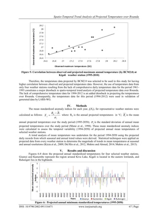 Spatio-Temporal Trend Analysis of Projected Temperature over Rwanda | PDF