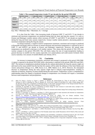 Spatio-Temporal Trend Analysis of Projected Temperature over Rwanda | PDF
