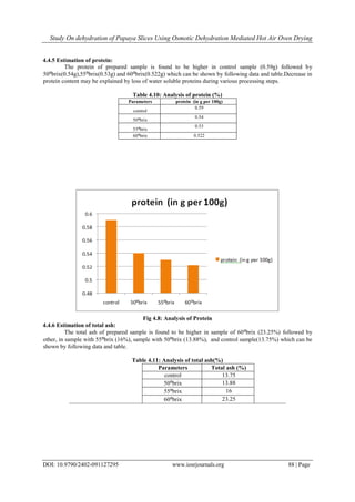 Study On dehydration of Papaya Slices Using Osmotic Dehydration ...