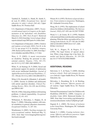 An Overview of Inclusive Education in the United States | PDF