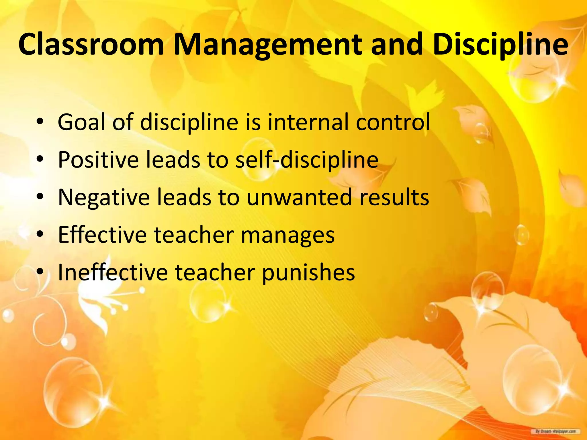 Classroom management and discipline | PPTX