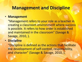 Classroom management and discipline | PPTX