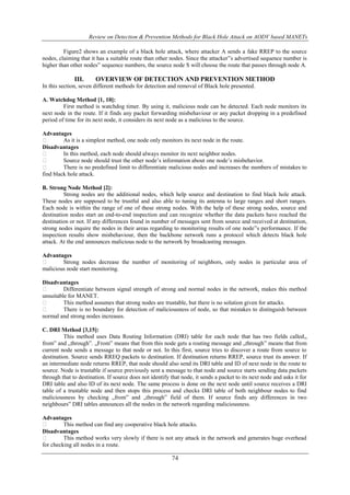 Review on Detection & Prevention Methods for Black Hole Attack on AODV based MANETs | PDF