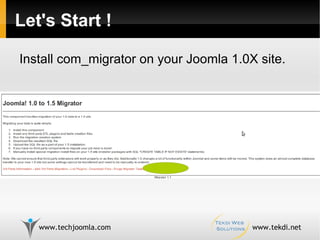Joomla 1.0X to 1.5X migration. A Guide | PPT