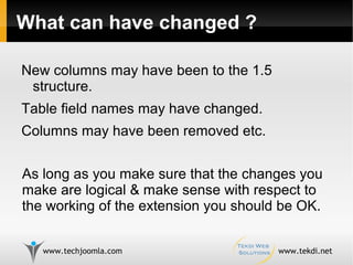 Joomla 1.0X to 1.5X migration. A Guide | ODP | Databases | Computer Software and Applications