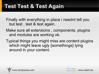Joomla 1.0X to 1.5X migration. A Guide | PPT