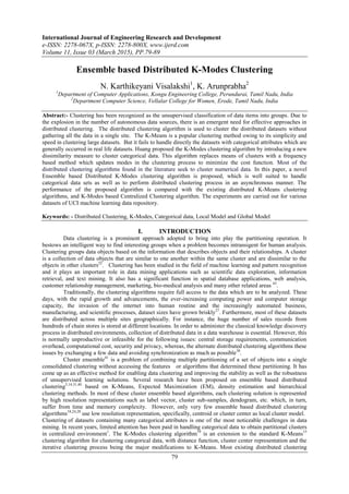 Ensemble based Distributed K-Modes Clustering | PDF