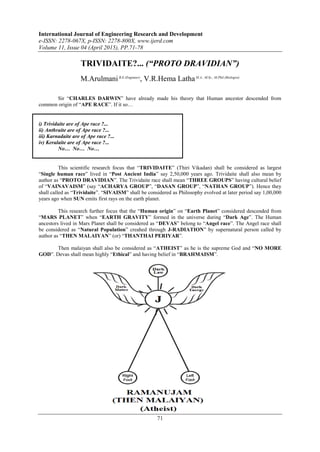 TRIVIDAITE?... (“PROTO DRAVIDIAN”) | PDF