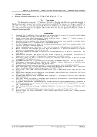 Design of Scalable FFT architecture for Advanced Wireless Communication Standard | PDF