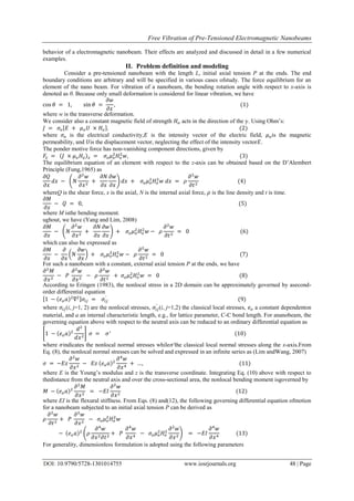Free Vibration of Pre-Tensioned Electromagnetic Nanobeams | PDF