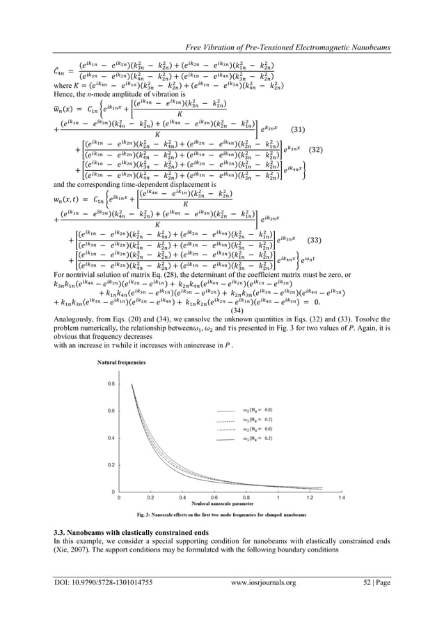 Free Vibration of Pre-Tensioned Electromagnetic Nanobeams | PDF