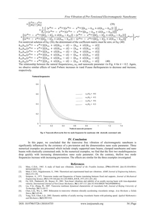 Free Vibration of Pre-Tensioned Electromagnetic Nanobeams | PDF