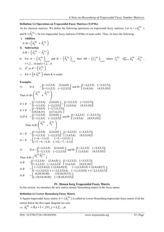 A Note on Hessen berg of Trapezoidal Fuzzy Number Matrices | PDF | Programming Languages | Computing