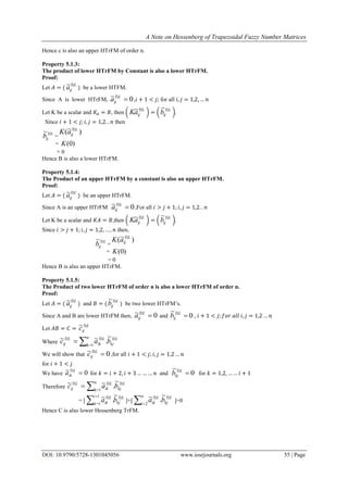 A Note on Hessen berg of Trapezoidal Fuzzy Number Matrices | PDF | Programming Languages | Computing