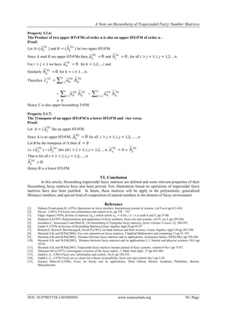A Note on Hessen berg of Trapezoidal Fuzzy Number Matrices | PDF | Programming Languages | Computing