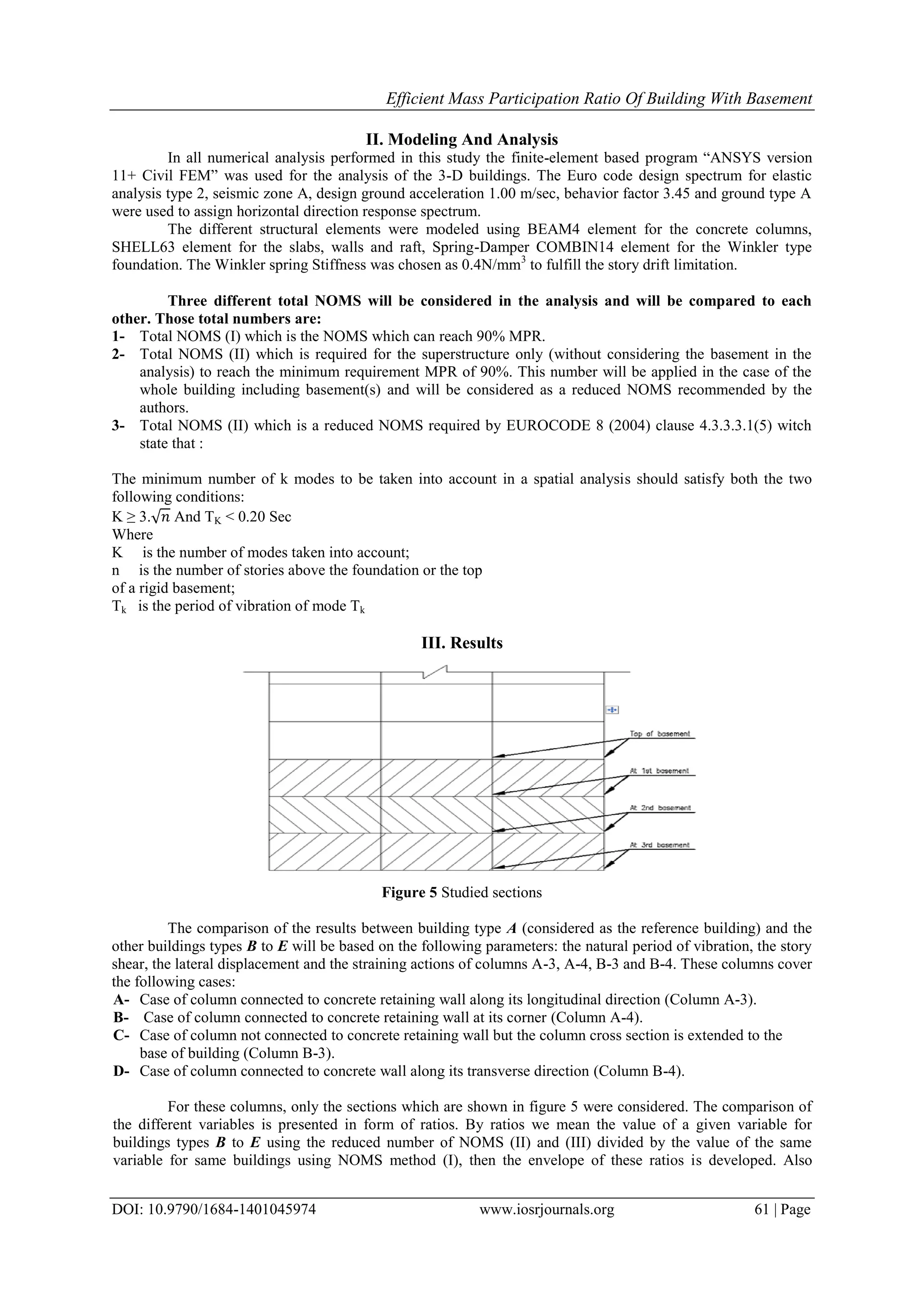 Efficient Mass Participation Ratio of Building with Basement | PDF