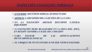 Palpación y auscultación cardiaca en semiología | PPTX