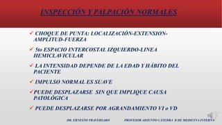 Palpación y auscultación cardiaca en semiología | PPTX