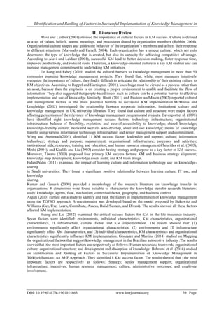 Identification and Ranking of Factors in Successful Implementation of Knowledge Management in ...