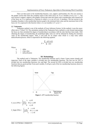 Implementation of Fuzzy Tsukamoto Algorithm in Determining Work Feasibility | PDF