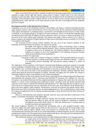 Ethical Leadership for Nigeria’s Development: An Ibibio Virtue Ethics ...