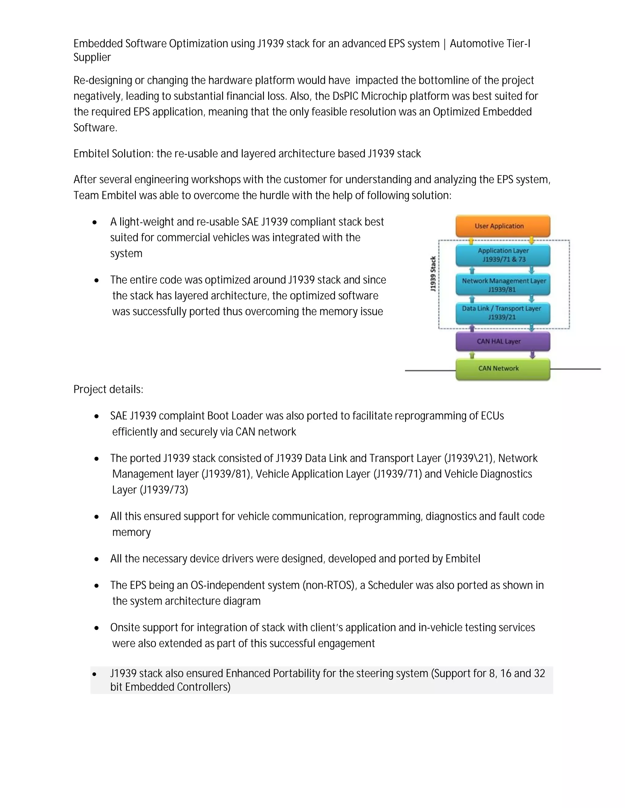 J1939 stack integration with an advanced EPS system | Automotive Tier-I ...