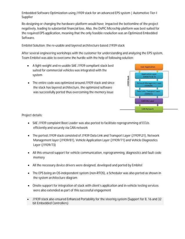 J1939 stack integration with an advanced EPS system | Automotive Tier-I ...