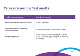 Cervical screening – taking care of your health flipchart (English) | PPTX