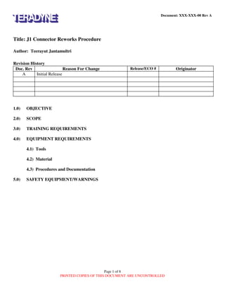 J1 connector with 4 pins rework procedure | PDF