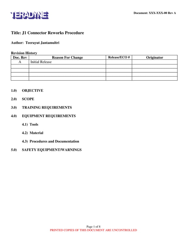J1 connector with 4 pins rework procedure | PDF