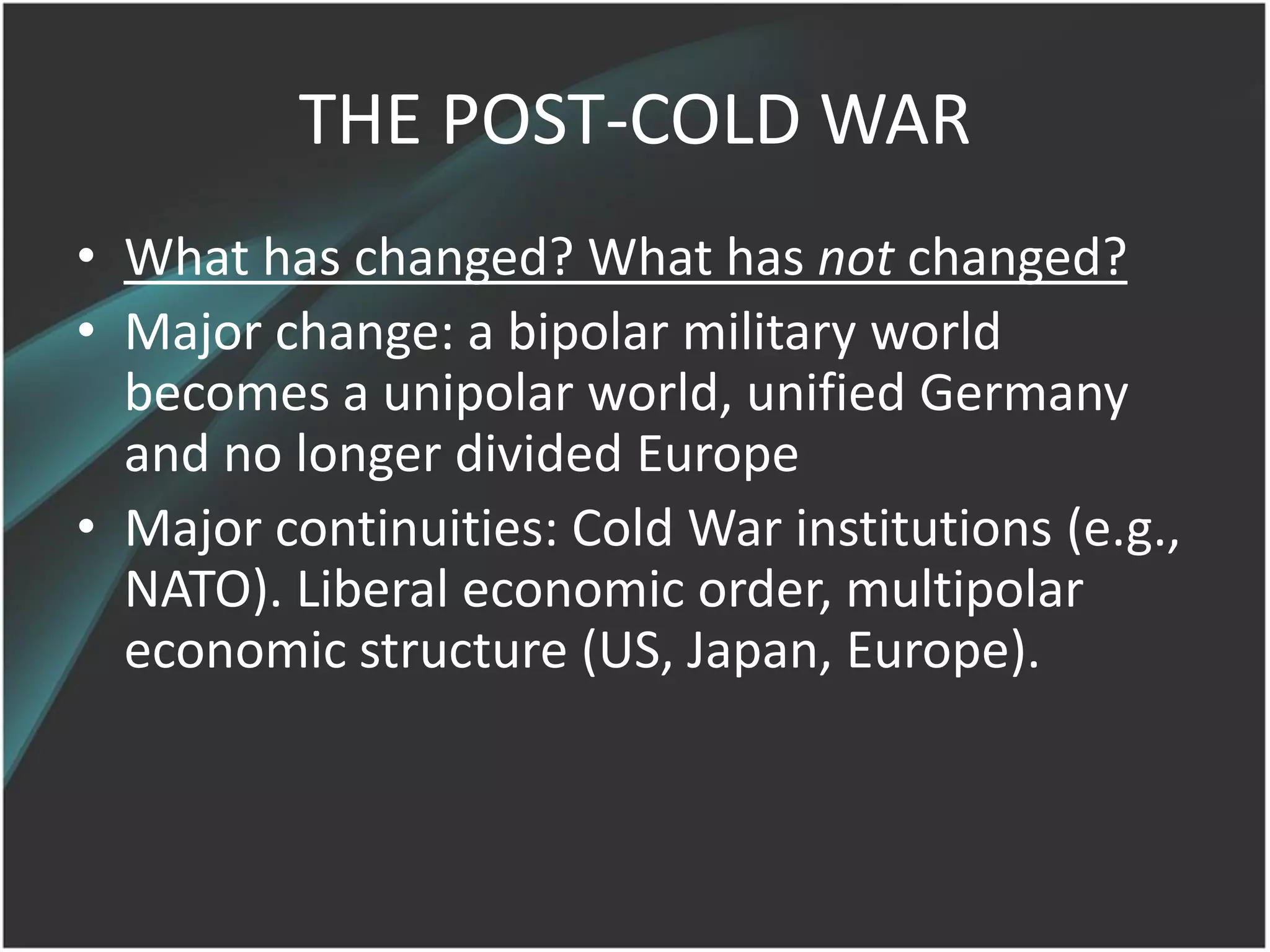 C2 - Continuity & Change In International History | PDF