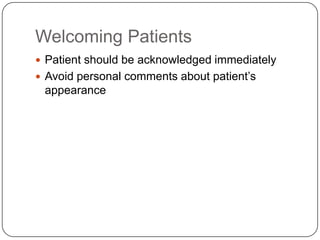 J 1 patient reception and registration | PPTX