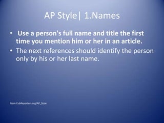 Writing blog posts in AP Style | PPTX