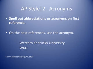 Writing blog posts in AP Style | PPTX