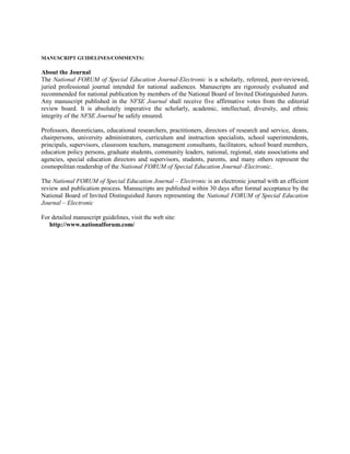 National FORUM Journals - Cabell's Directory | PDF