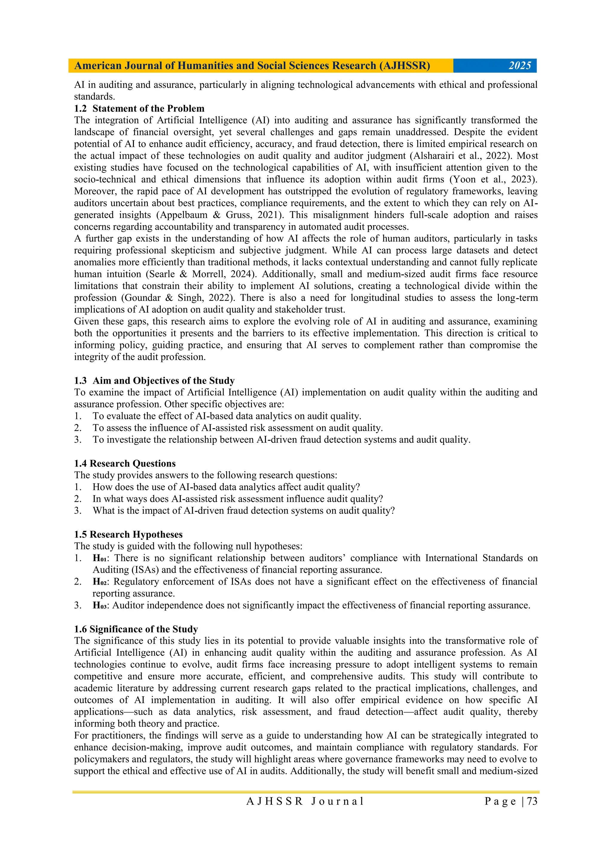 THE ROLE OF ARTIFICIAL INTELLIGENCE IN AUDITING AND ASSURANCE | PDF