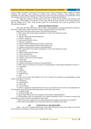 Disaster Risk Awareness and Preparedness of Junior High School Students ...