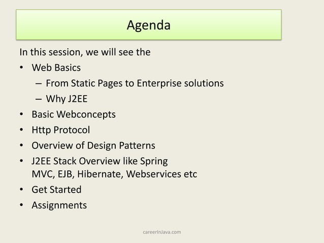 Getting Started with J2EE, A Roadmap | PPTX | Web Design and HTML | Internet